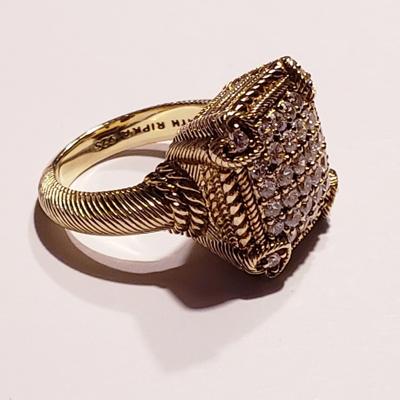Judith Ripka | Jewelry | Judith Ripka Gold Clad Sterling Pave Cz Olivia Heart Ring | Poshmark